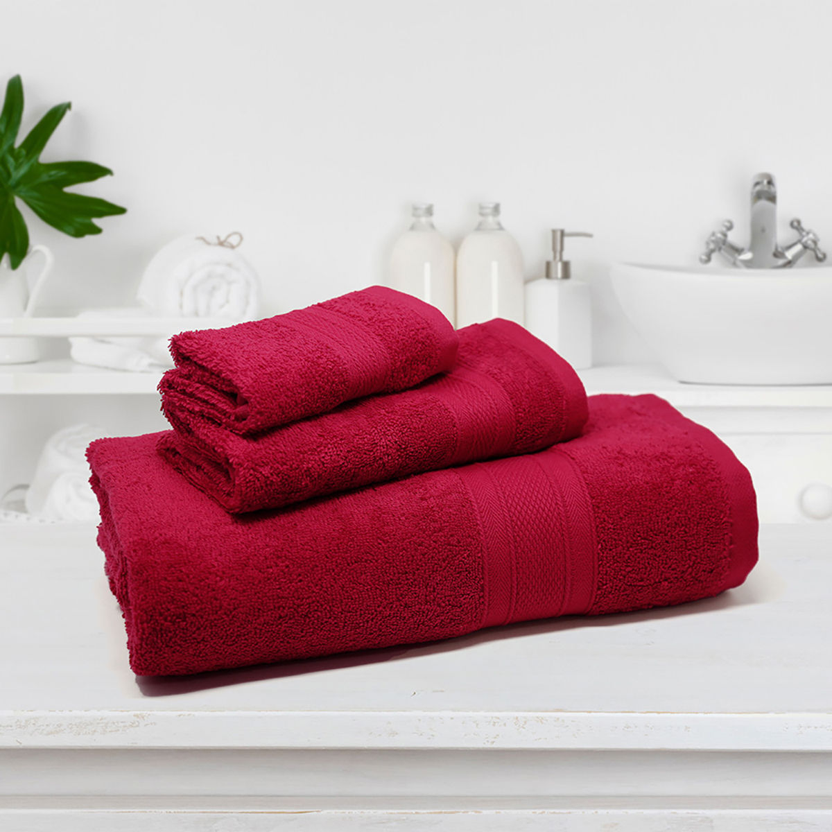 Buy My Trident Soft Comfort Towel Set, Cotton, 1 Bath Towel, 1 Hand ...