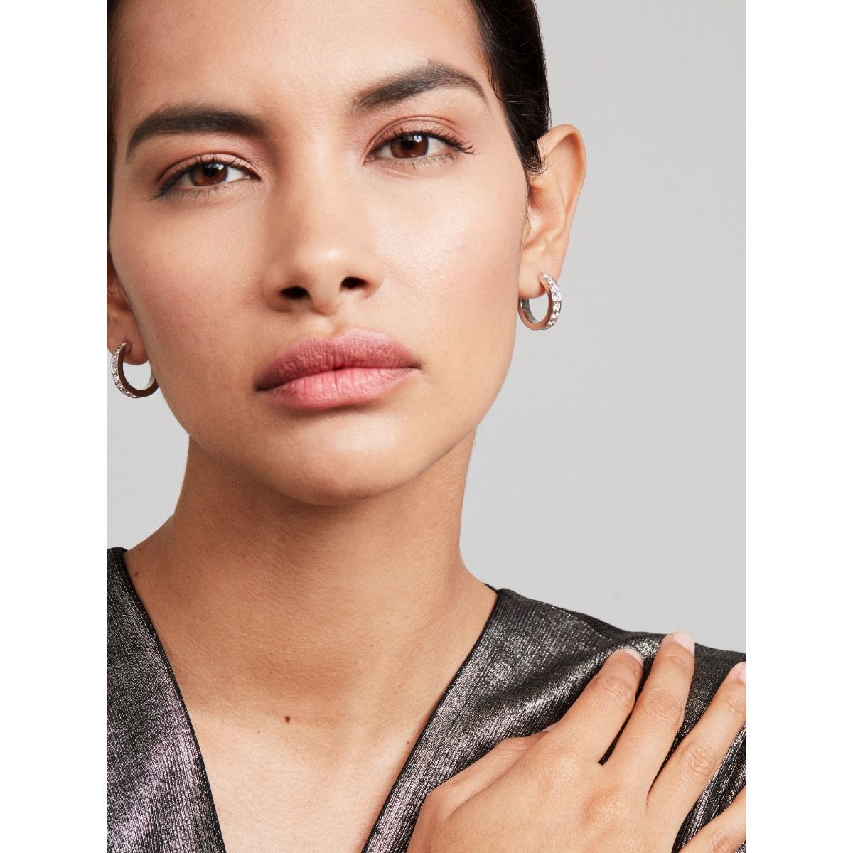 Buy Ted Baker Seanna Silver Tone Crystal Small Hoop Earring Online