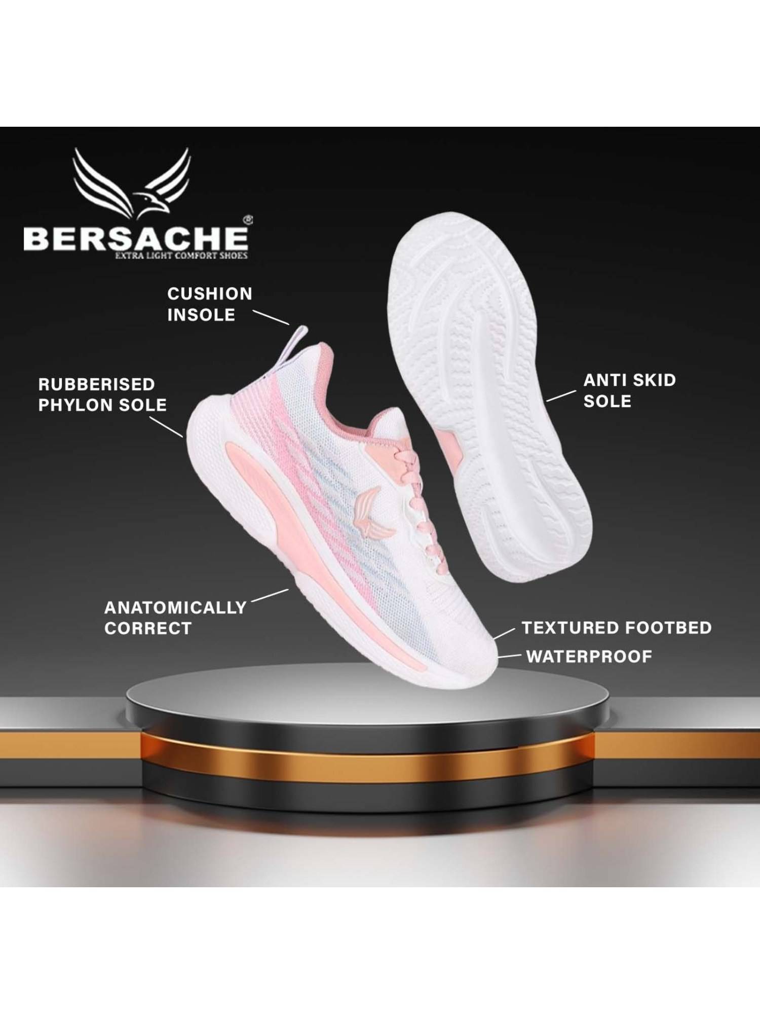 Buy BERSACHE Women Premium Sports Pink Running Shoes Online
