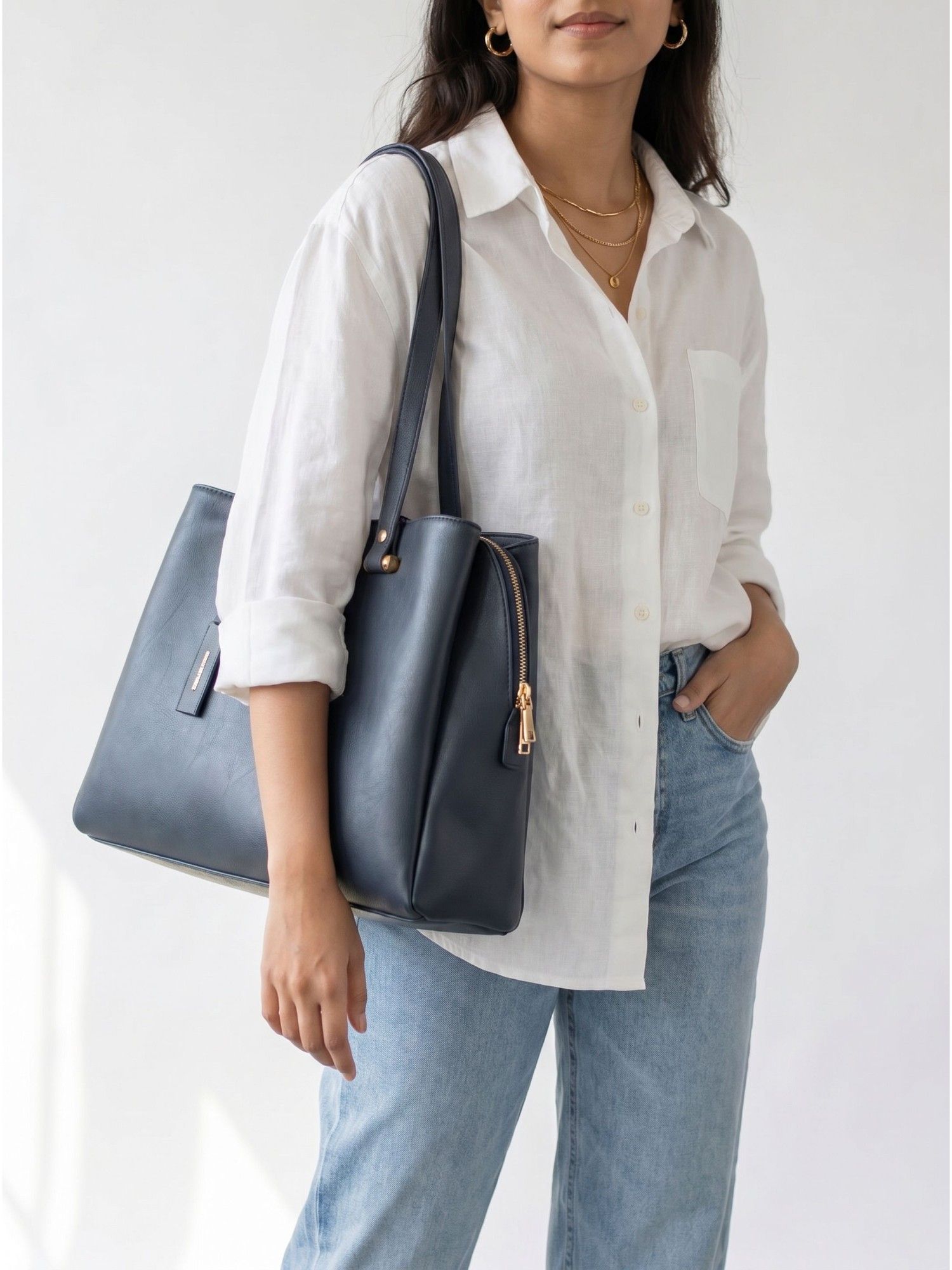 Buy Toteteca Multi Compartment Blue Shoulder Bag Online