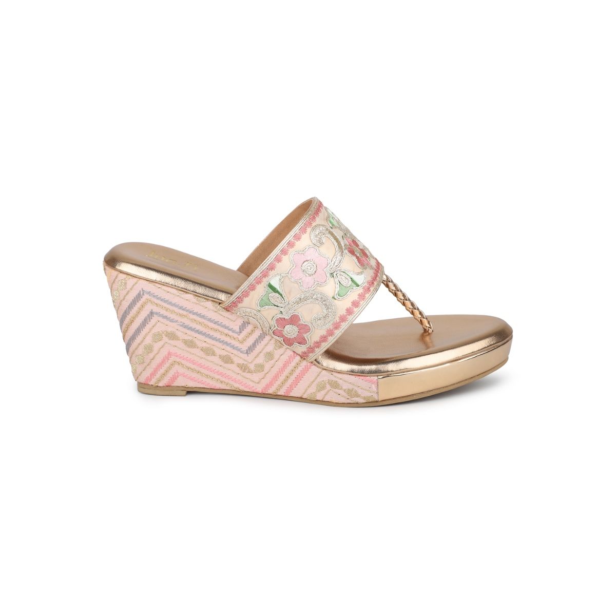 Buy Inc.5 Women Pink & Gold Party Wedges Online