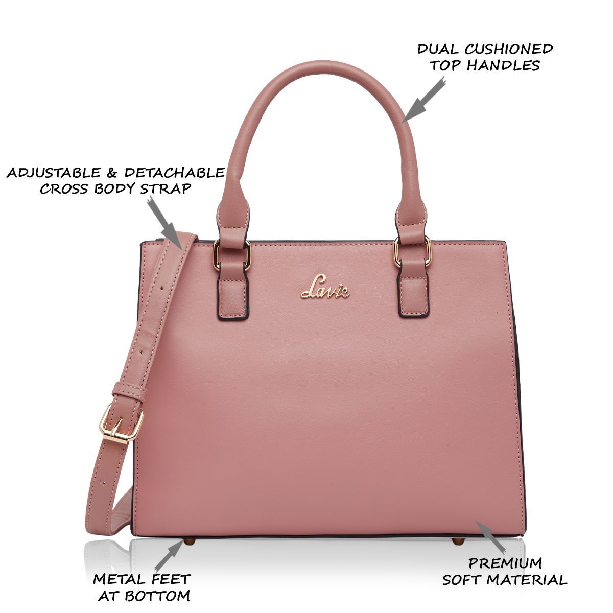 Buy Lavie Shelly Womens Satchel D Pink (M) Online