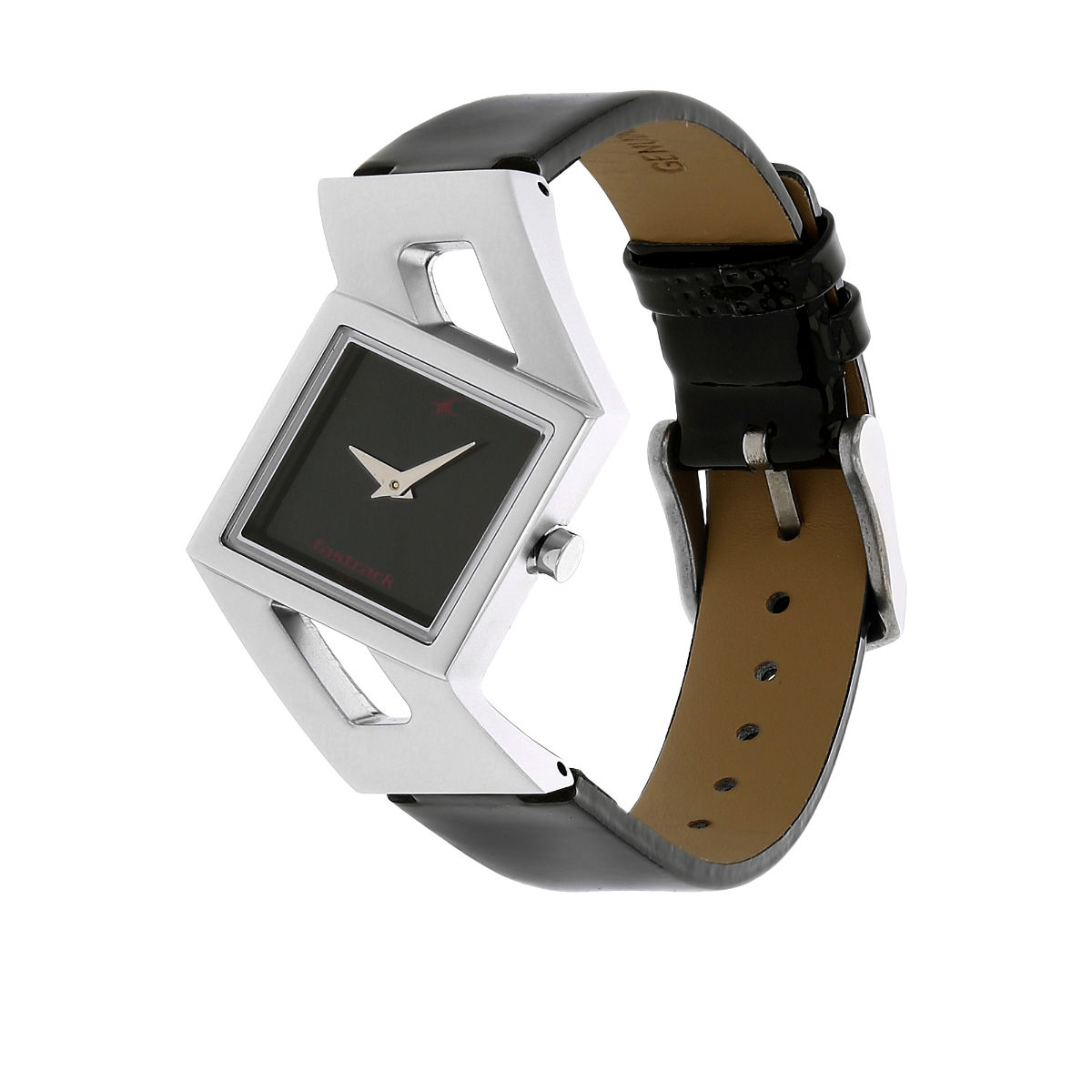 Buy Fastrack Black Dial Black Leather Strap Watch Online