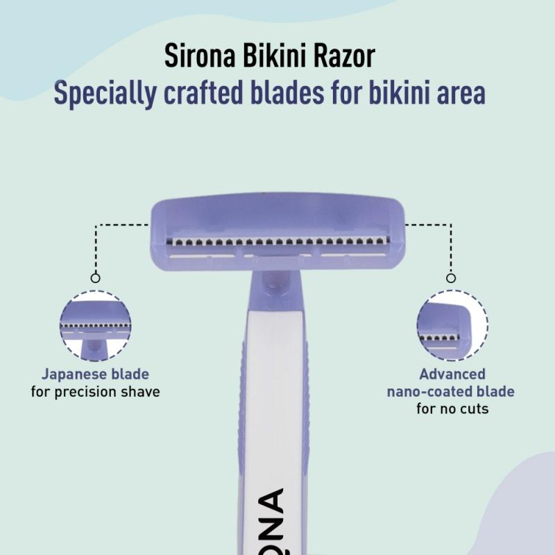 Sirona Reusable Bikini Line Razors For Women, Japanese Precision Shave ...