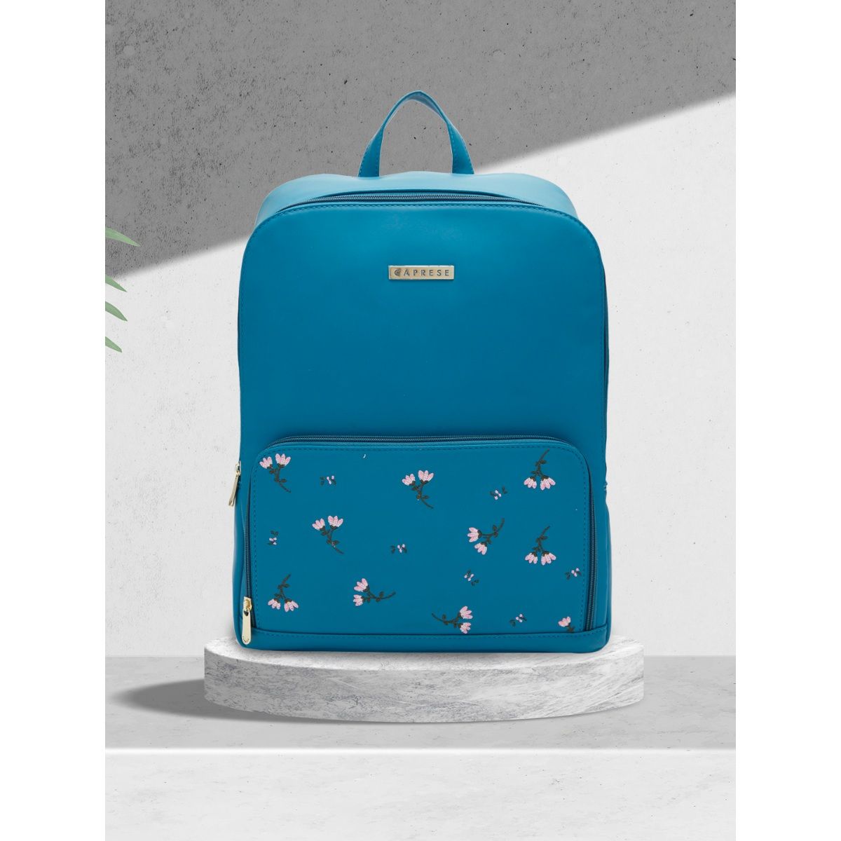 Buy Caprese Adah Laptop Backpack Large Blue Online