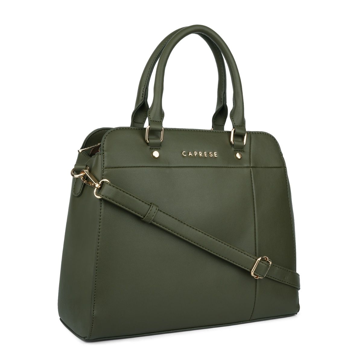Buy Caprese Keera Satchel Bag Medium Dark Olive Online