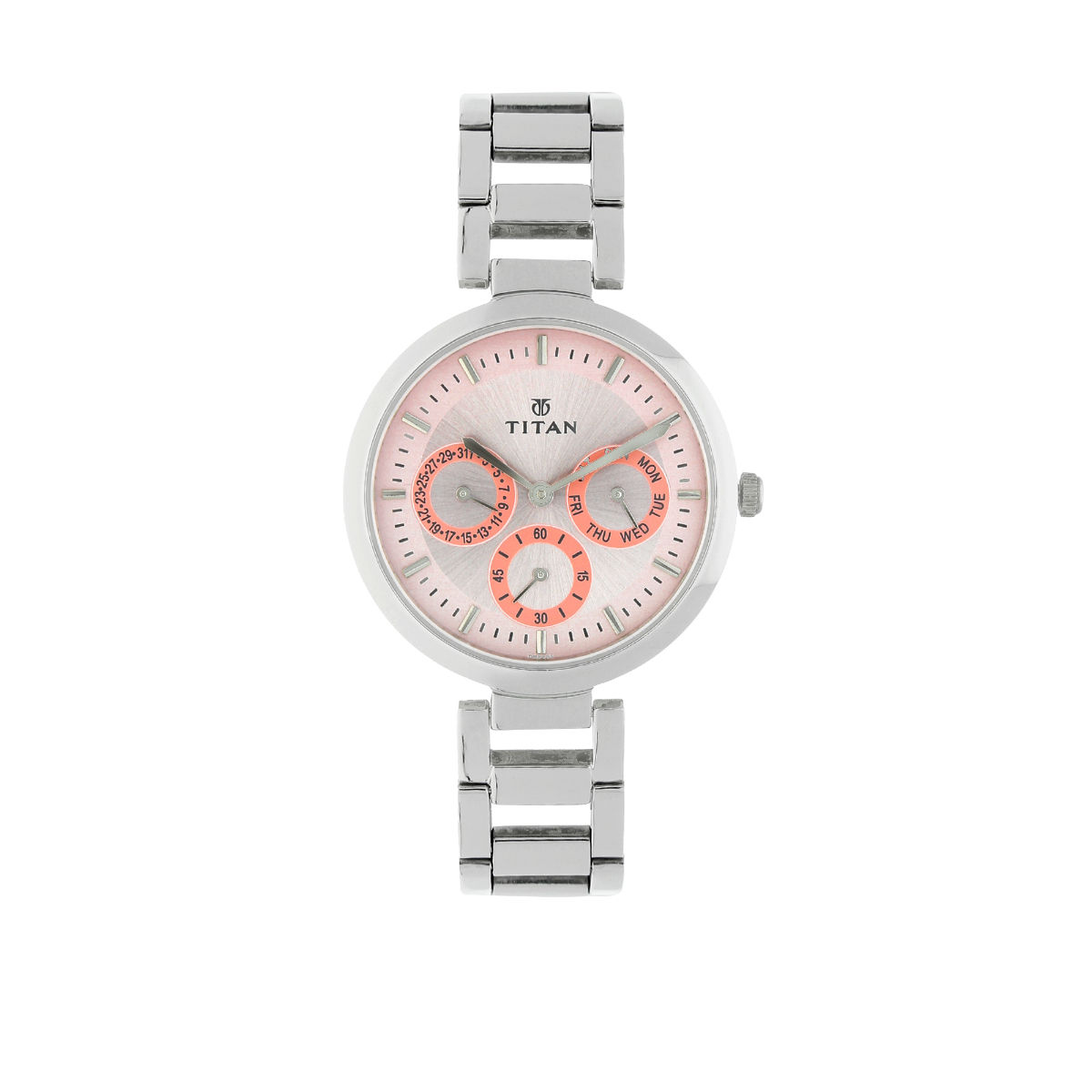 Buy Titan Pink Dial Silver Stainless Steel Strap Watch Online
