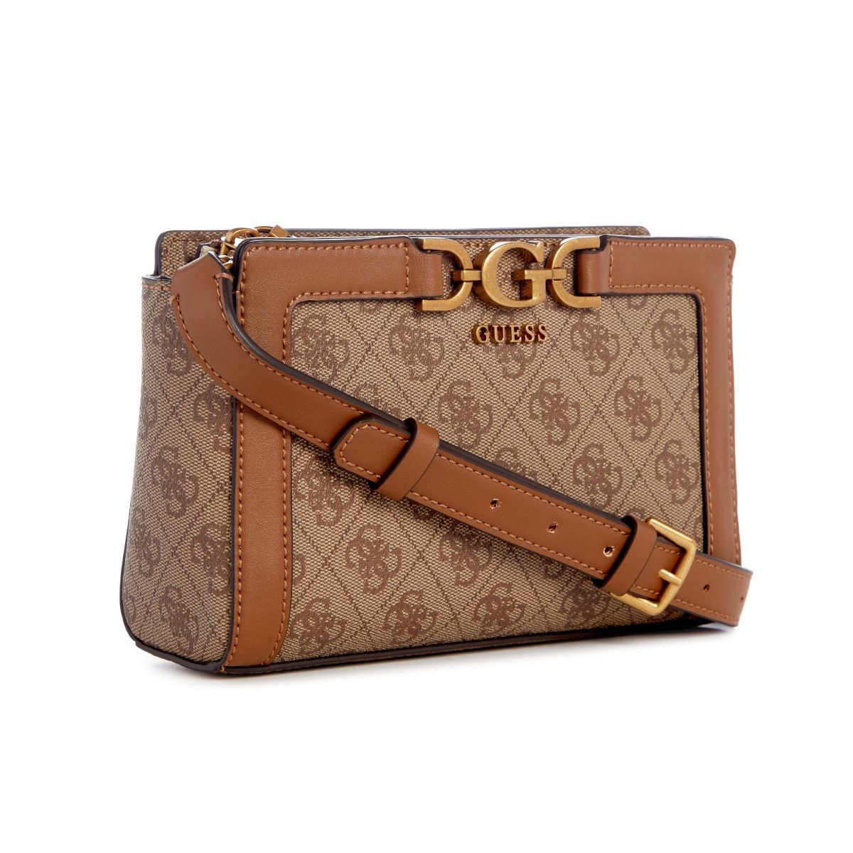 Buy Guess Brown Dagan Mini Xbody Top Zip Sling Bag Online