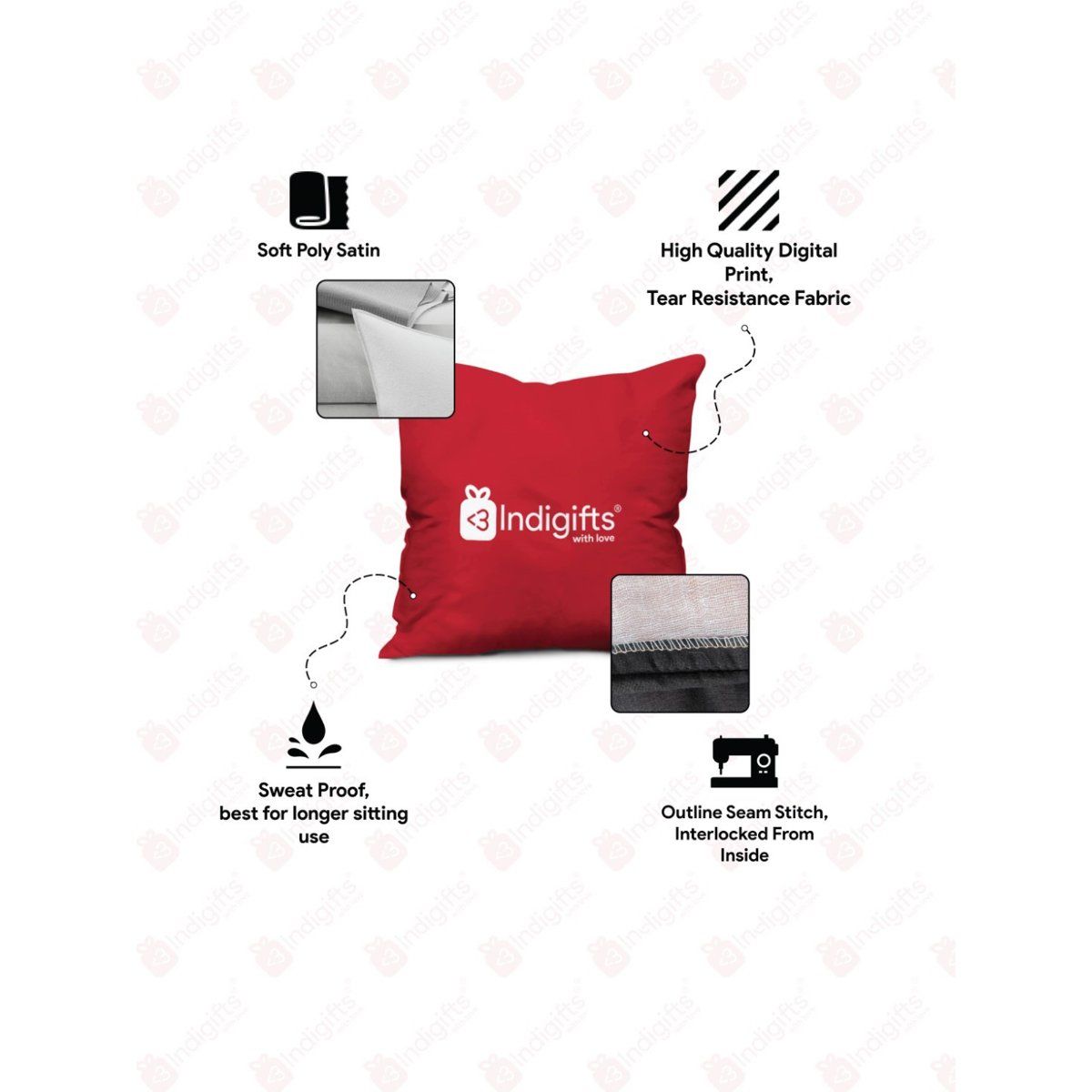 Buy Indigifts Birthday Wishes Printed Satin Cushion Online