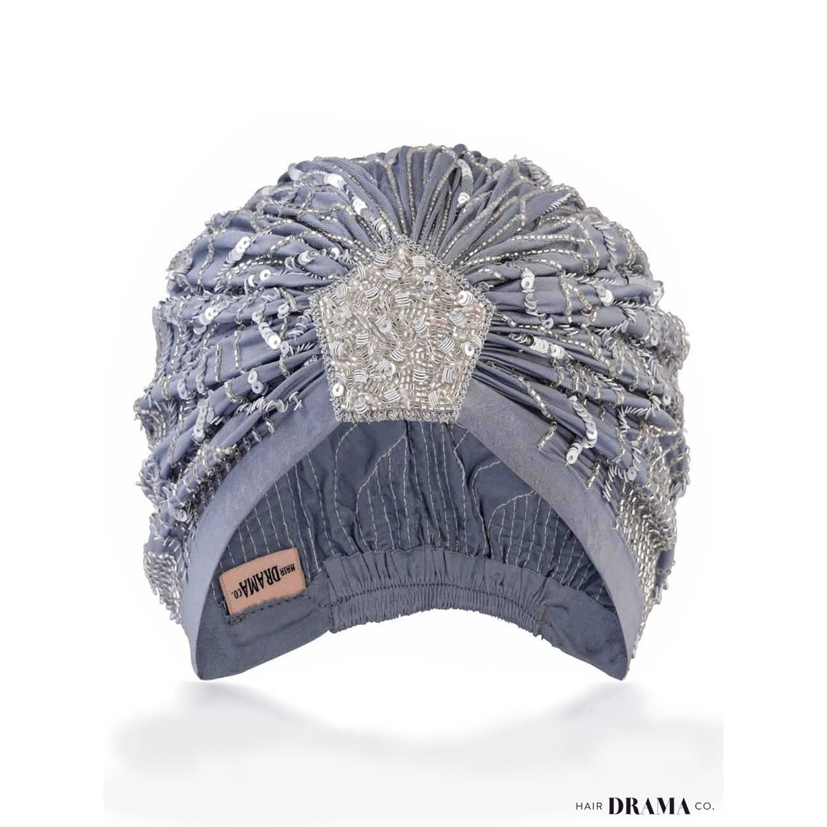Buy Hair Drama Co. Embellished Turban - Grey Online
