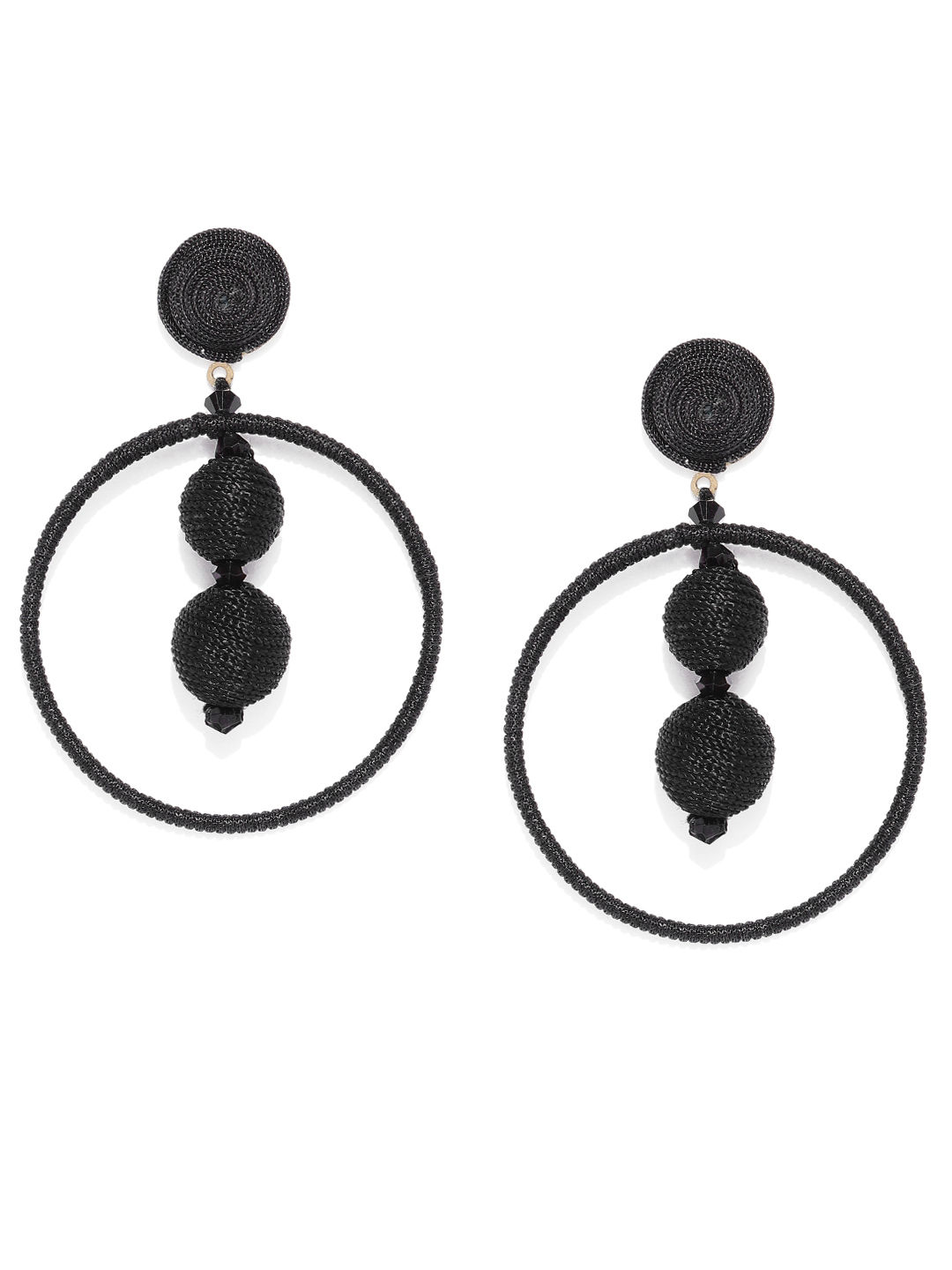 Toniq Black Threaded Drop Earrings: Buy Toniq Black Threaded Drop ...