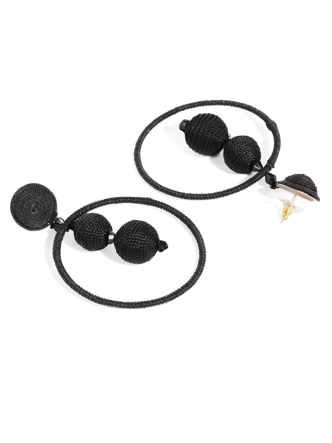 Toniq Black Threaded Drop Earrings: Buy Toniq Black Threaded Drop ...