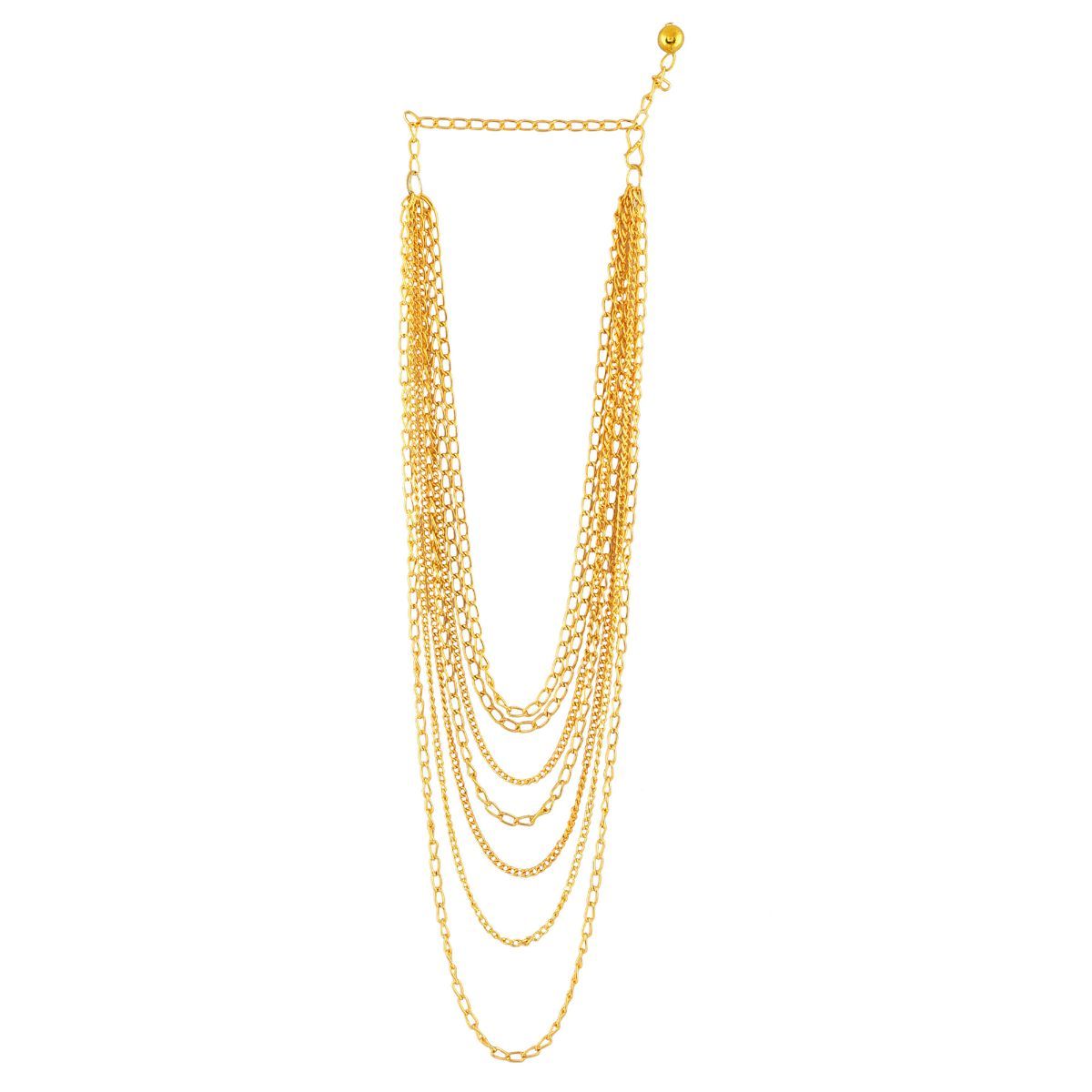 Buy Zaveri Pearls Gold Tone Multi Layers Chain Contemporary Necklace ...