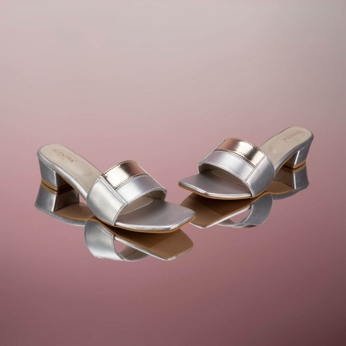 Buy SCENTRA Tamara Silver Sandals Online