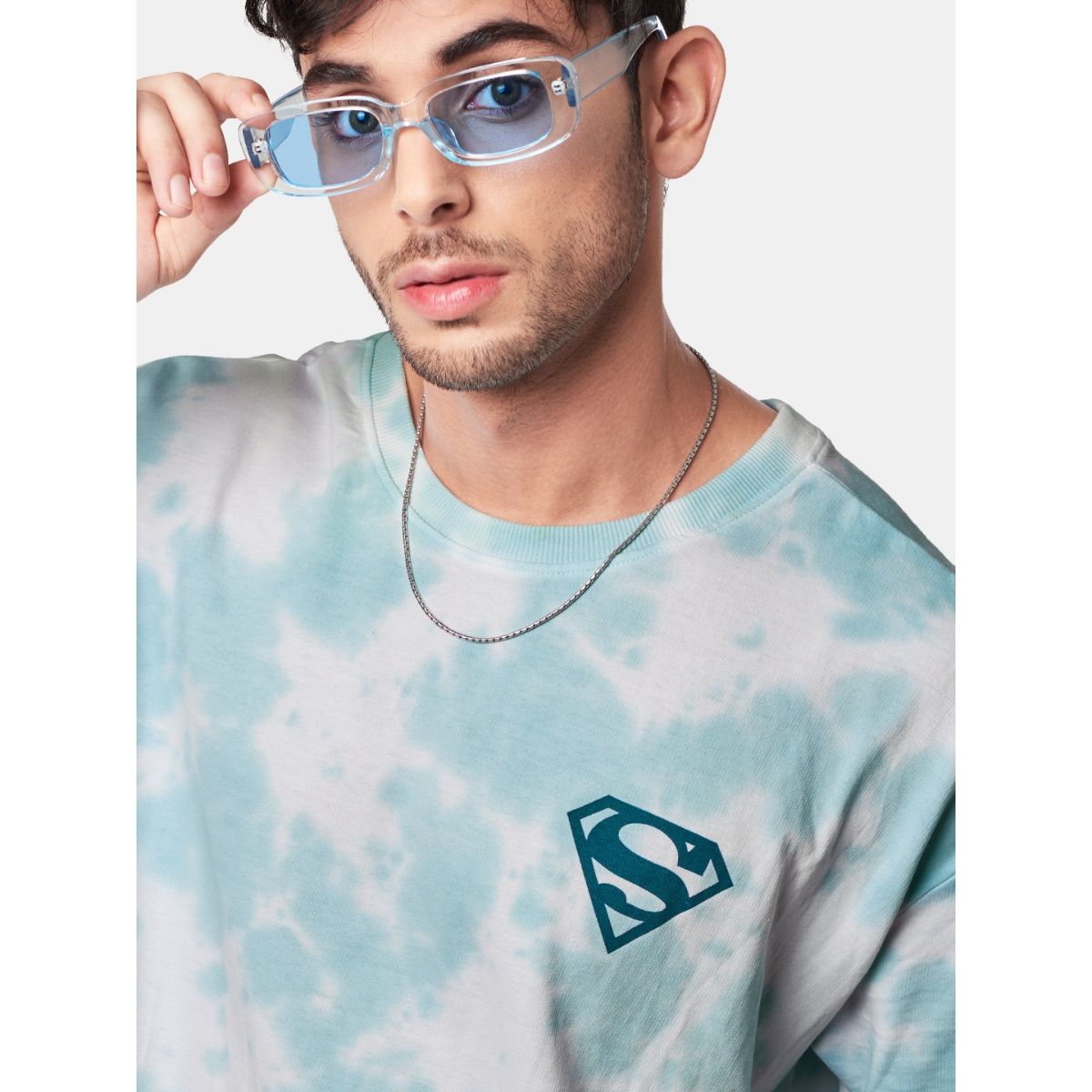 The Souled Store Superman - Metropolis Blue Tie Dye Oversized T-Shirt ...