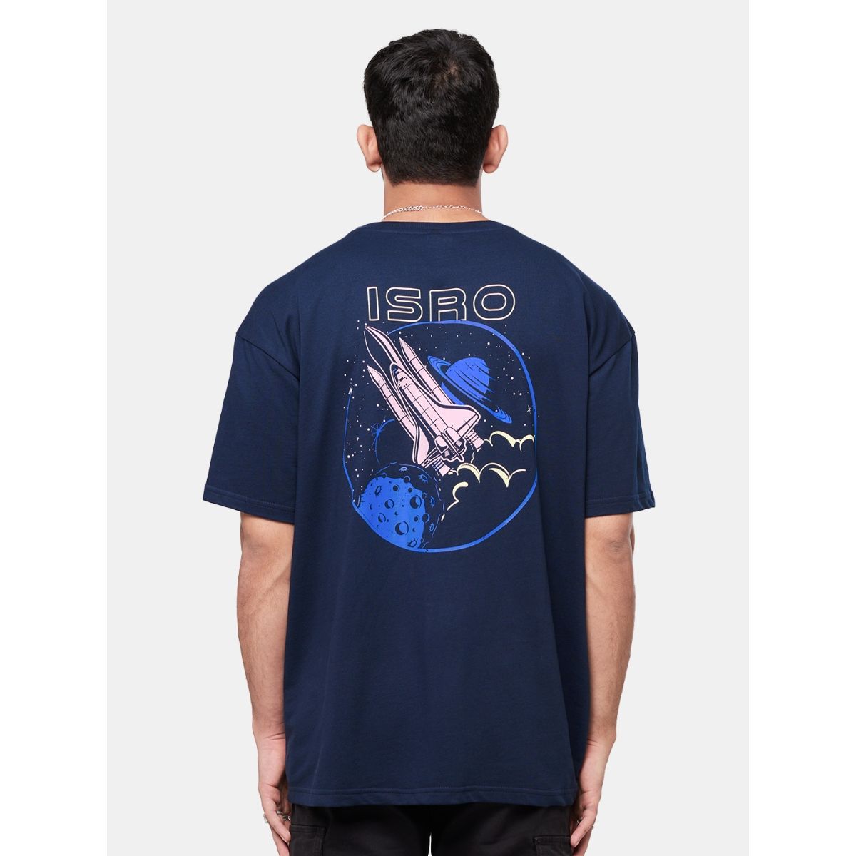 The Souled Store Isro India Pride Oversized Navy Blue T-Shirt for Men ...