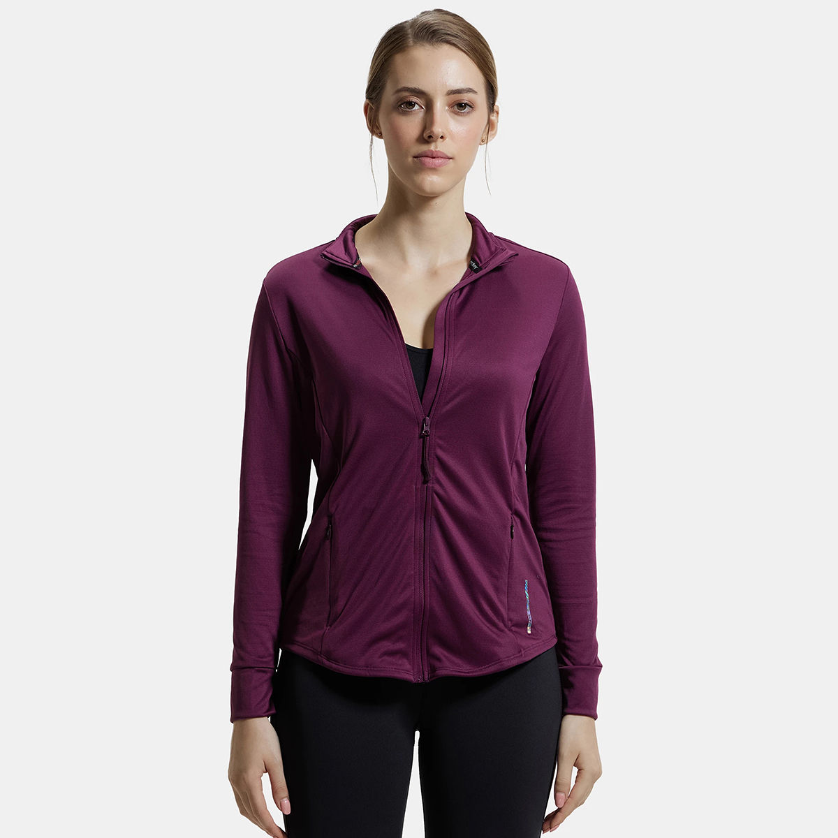 Buy Jockey MW67 Women Microfiber Relaxed fit Active Wear Jacket - Grape ...