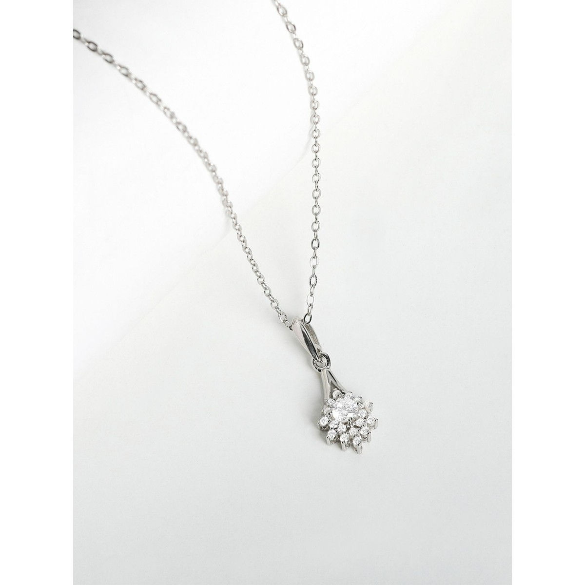 Buy Giva Sterling Silver Sparkling Drop Pendant With Link Chain For ...