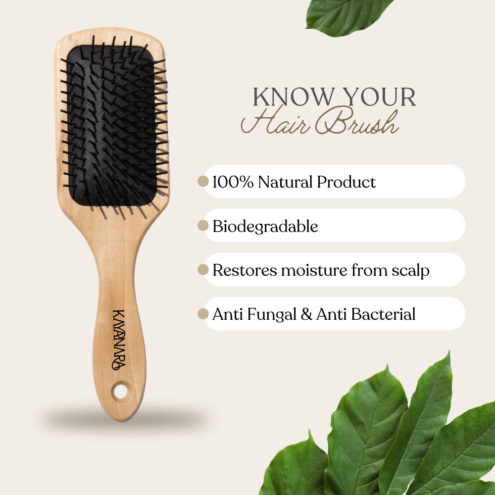 Buy Kayanara Rectangle Shape Nylon Bristles Small Wooden Paddle Hair Brush Online