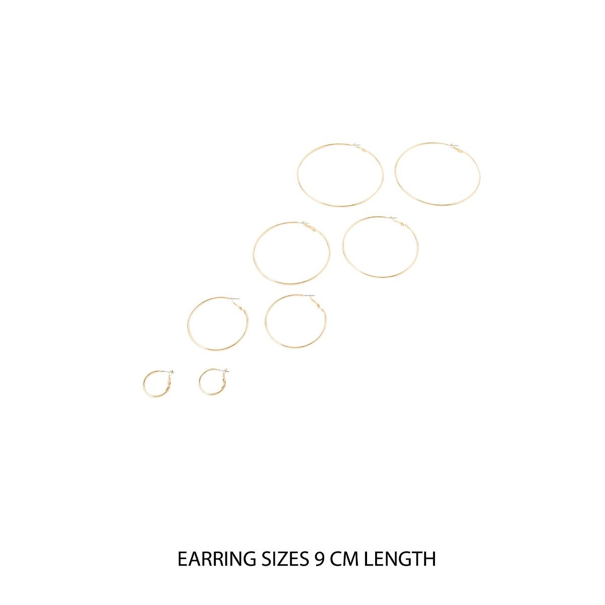 Buy Accessorize London Womens Gold (Set of 4) Simple Hoops Multipack Online