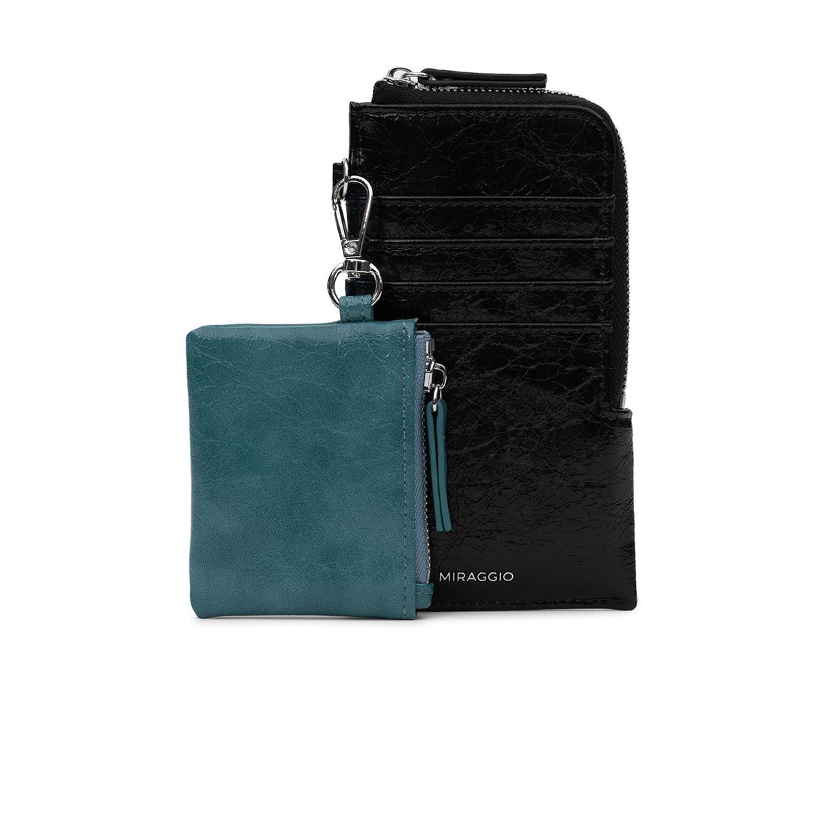 Buy MIRAGGIO Dark Green Patterned Jade Wallet Plus Coin Purse Combo Online