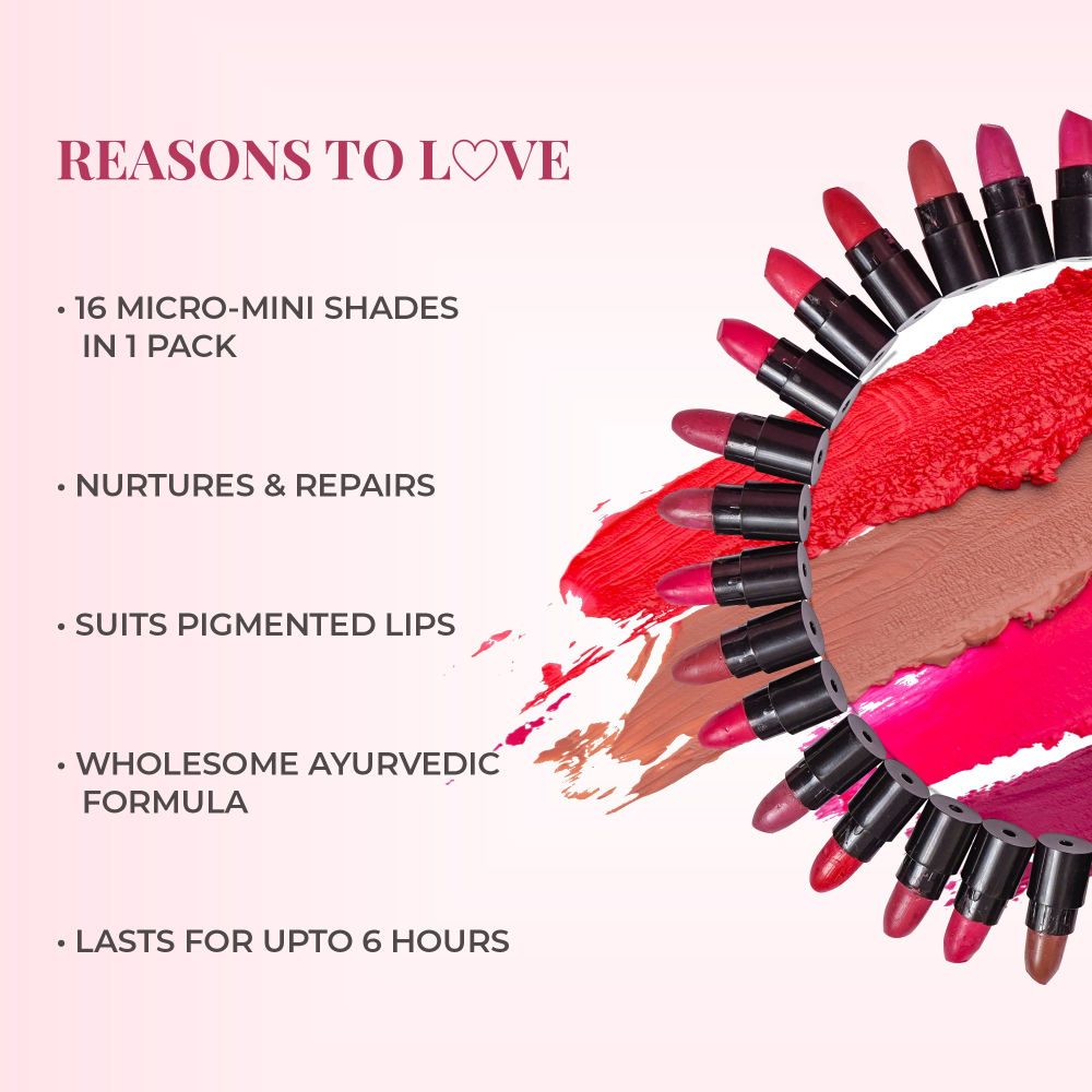 Just Herbs Ayurvedic Matte Lipstick Micro-Mini Trial Kit: Buy Just ...
