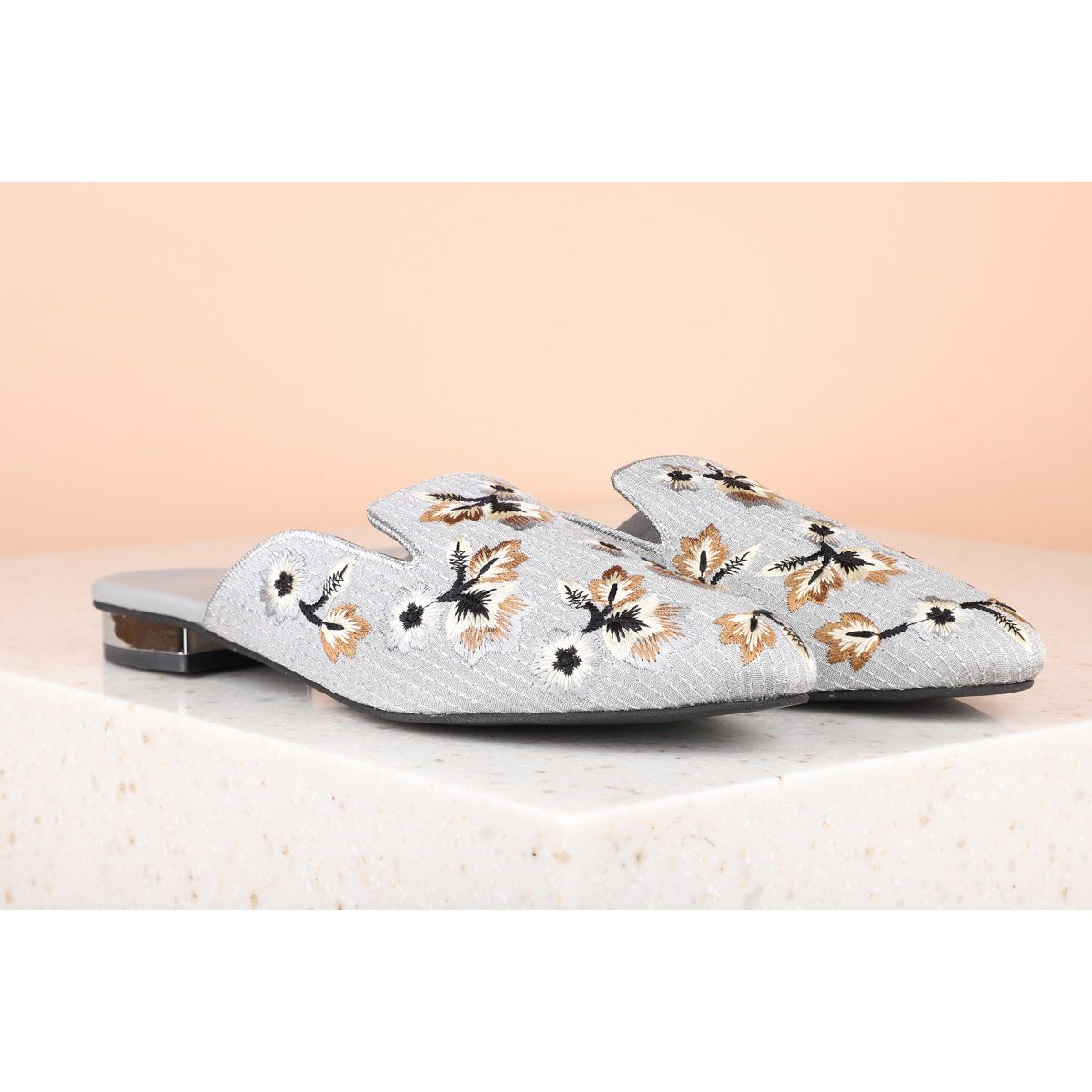 Buy Inc.5 Embroidered Grey Mules Online