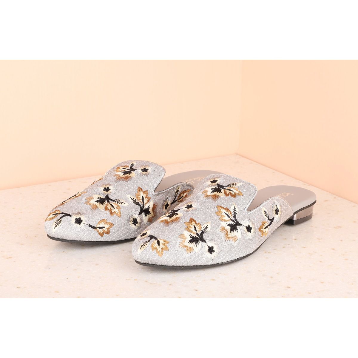 Buy Inc.5 Embroidered Grey Mules Online