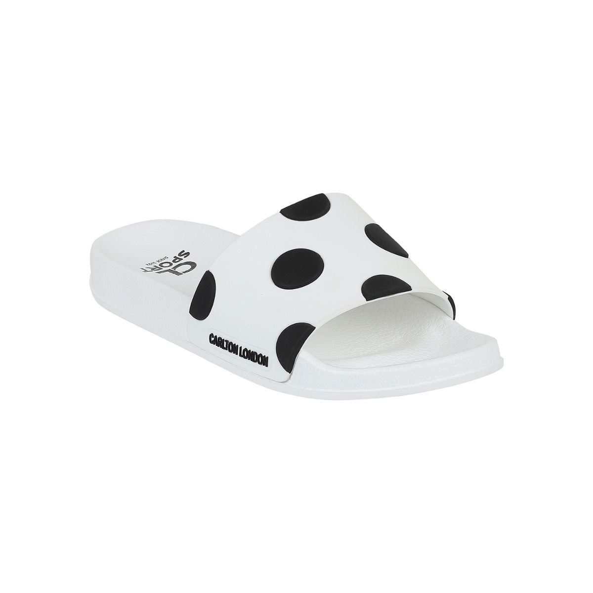 Buy Carlton London Women White Polka Dots Sliders Online