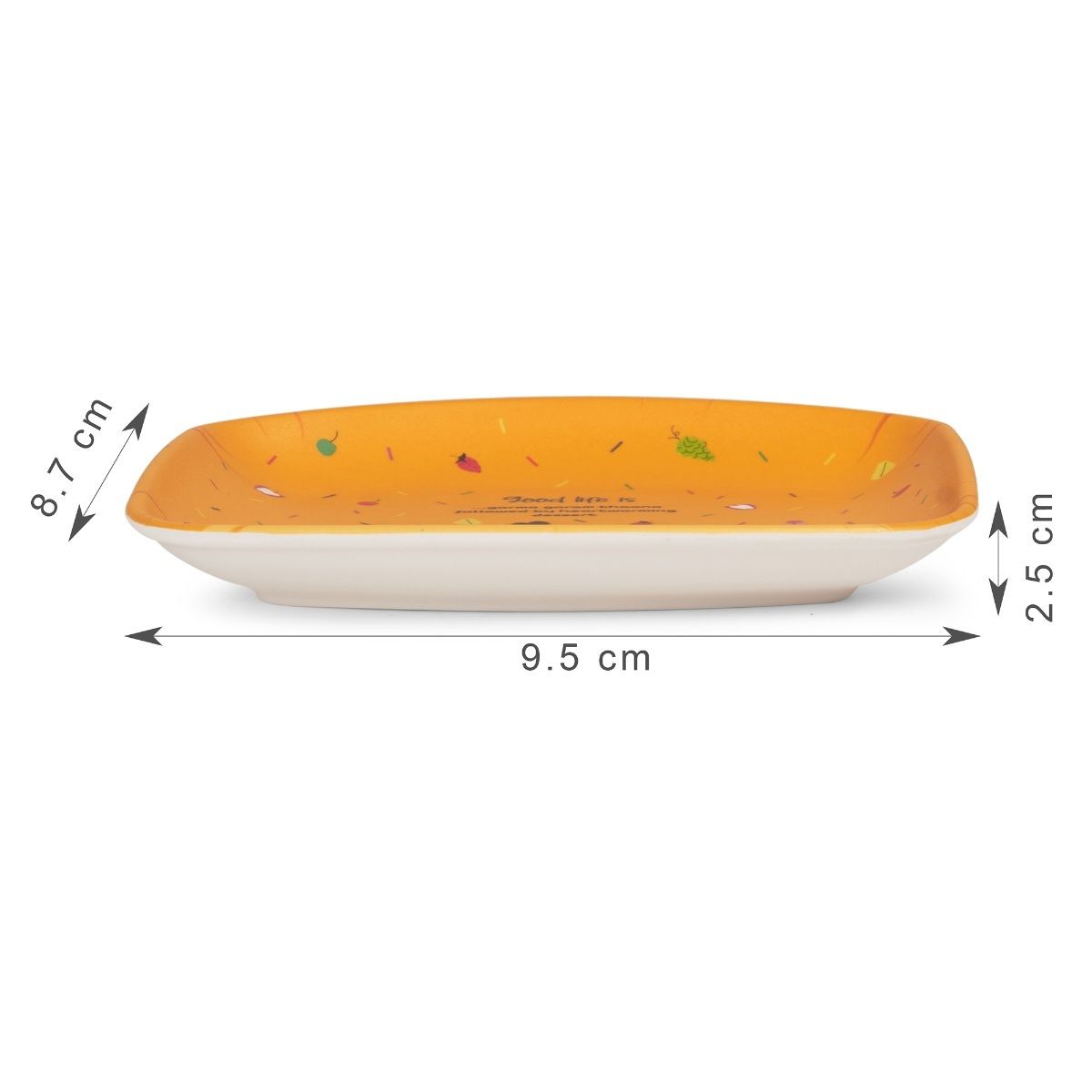 HomeTown Good Life Melamine Square Small Plate Set Of 2 In Multi-Colour ...