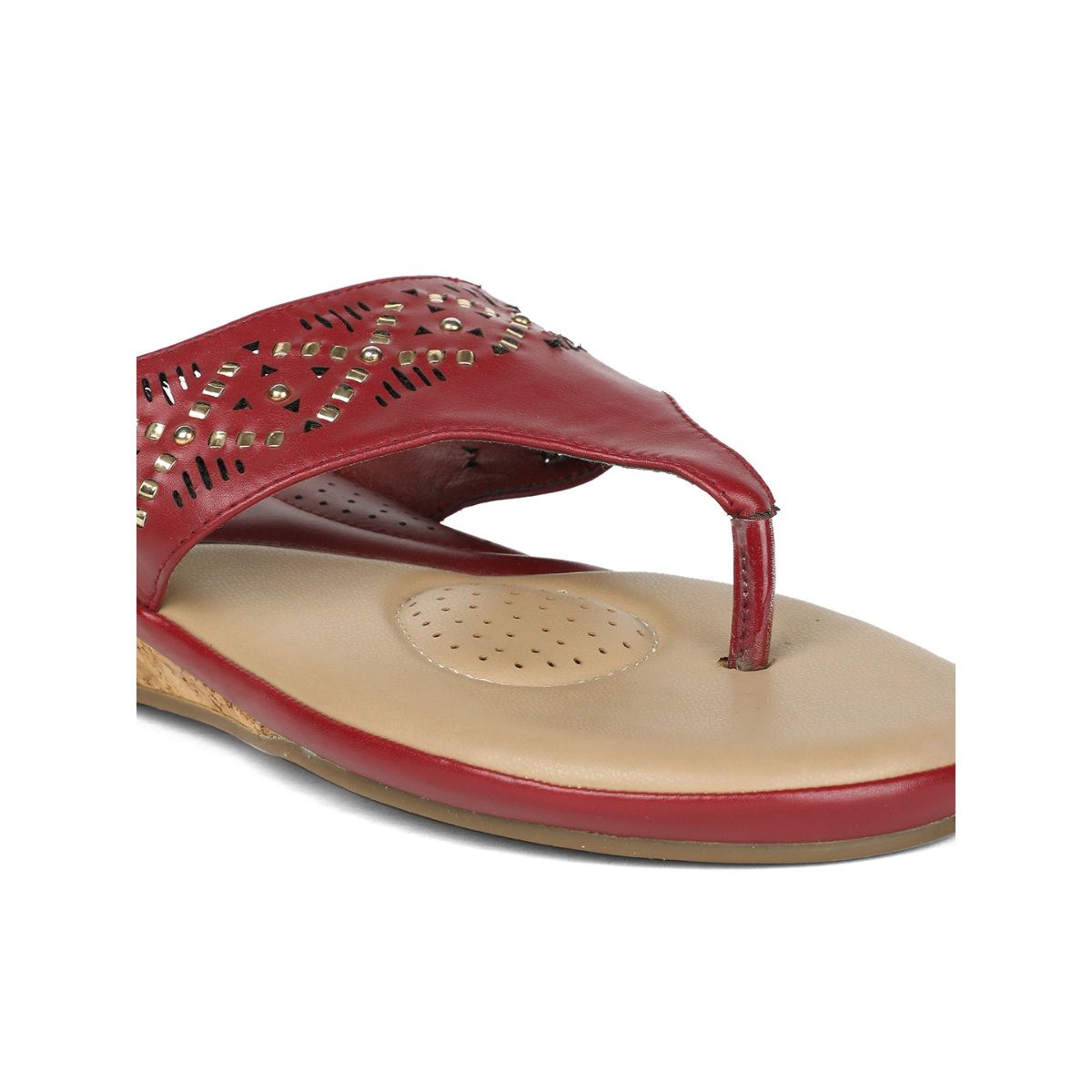 Bata Embellished Red Wedges: Buy Bata Embellished Red Wedges Online at ...