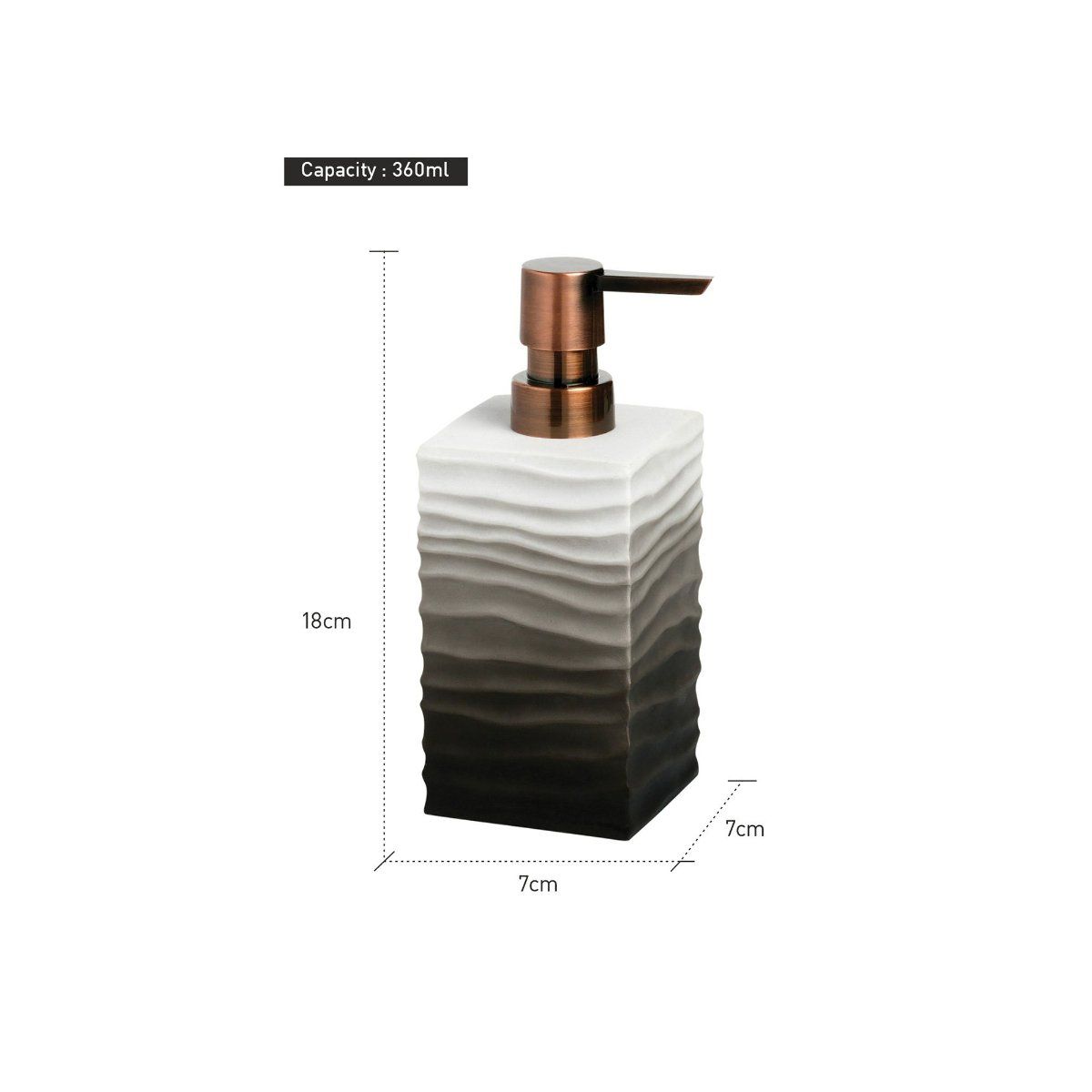 OBSESSIONS Polyresin Soap and Lotion Dispenser 360 Ml Black and White ...