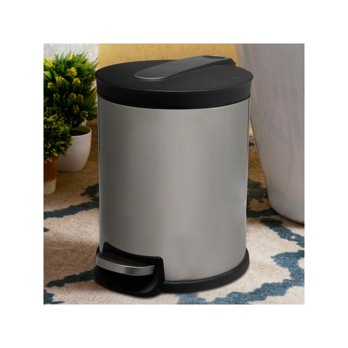 Buy OBSESSIONS Fingerprint Resistant Step Dustbin with Liner, 5 Liters ...
