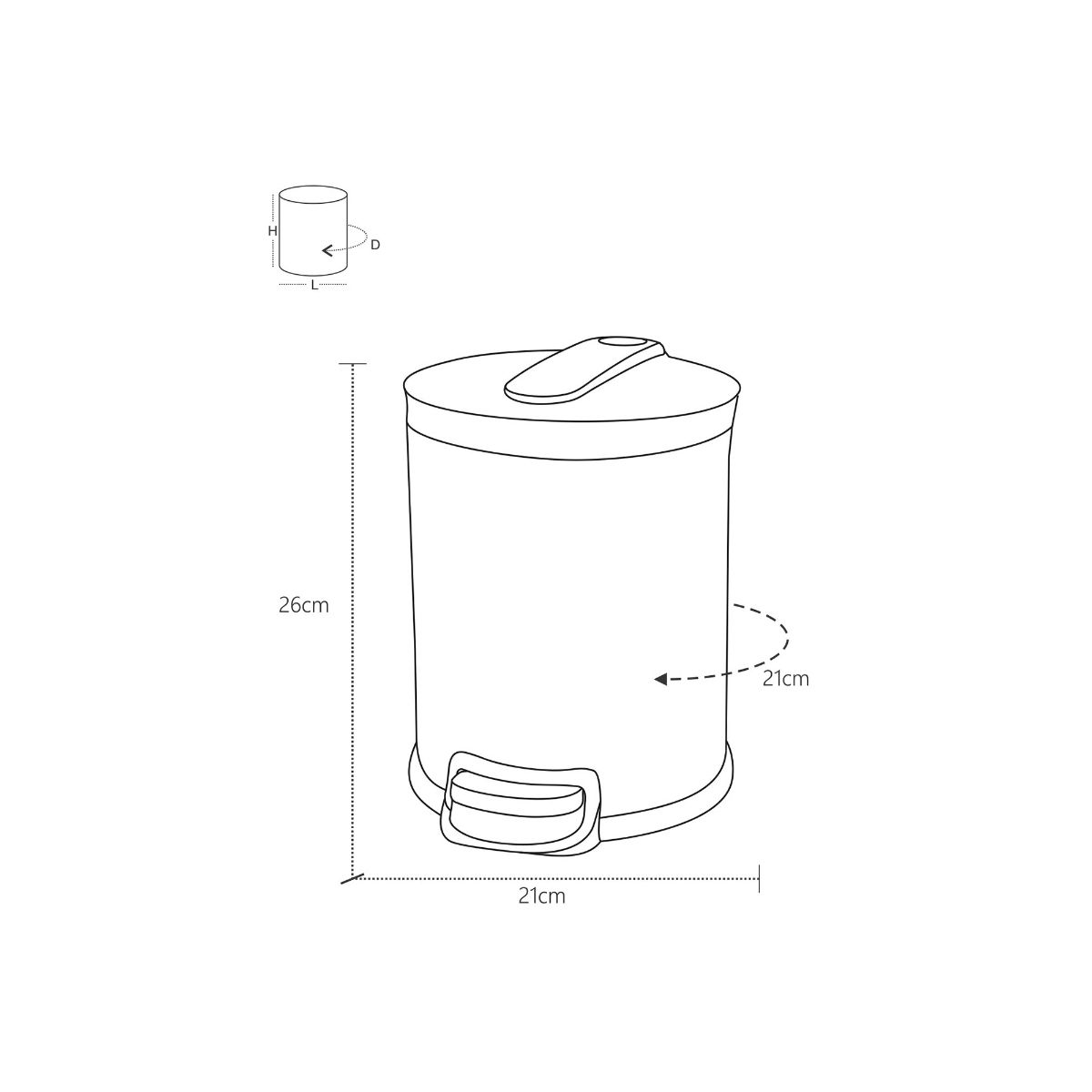 Buy OBSESSIONS Fingerprint Resistant Step Dustbin with Liner, 5 Liters ...