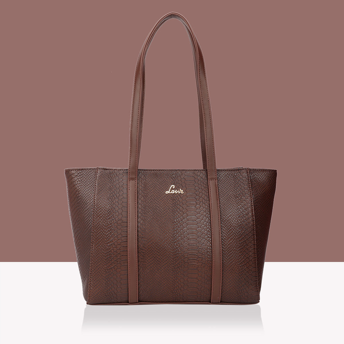 Buy Lavie Women's Croclo Tote (Brown) (L) Online
