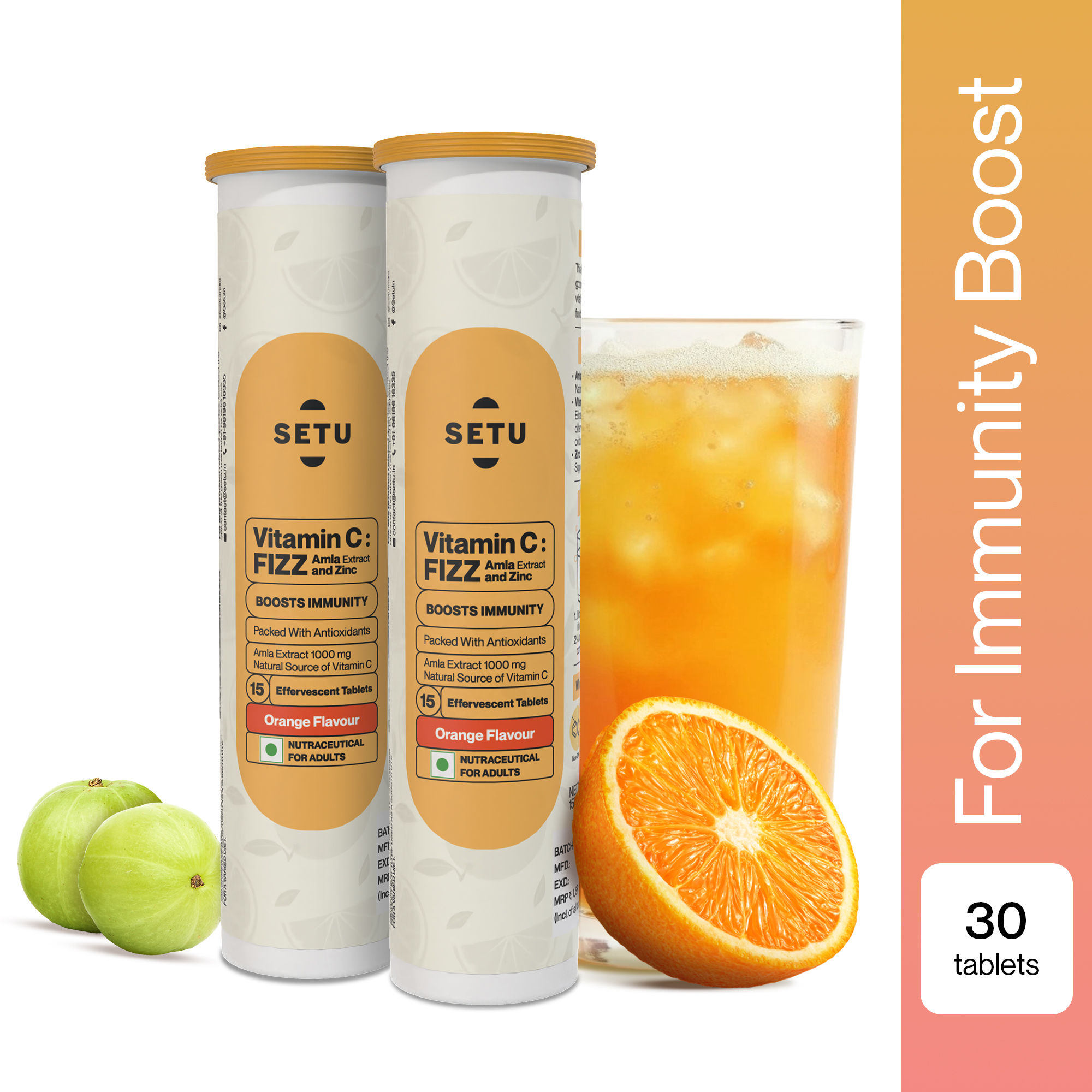 Buy Setu Vitamin C Fizz Effervescent Tablets - Orange Online
