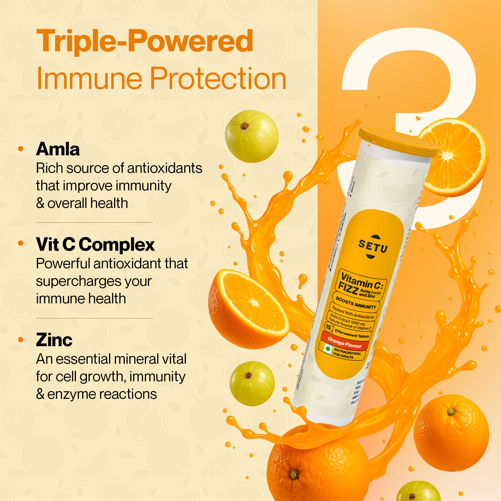 Buy Setu Vitamin C Fizz Effervescent Tablets - Orange Online