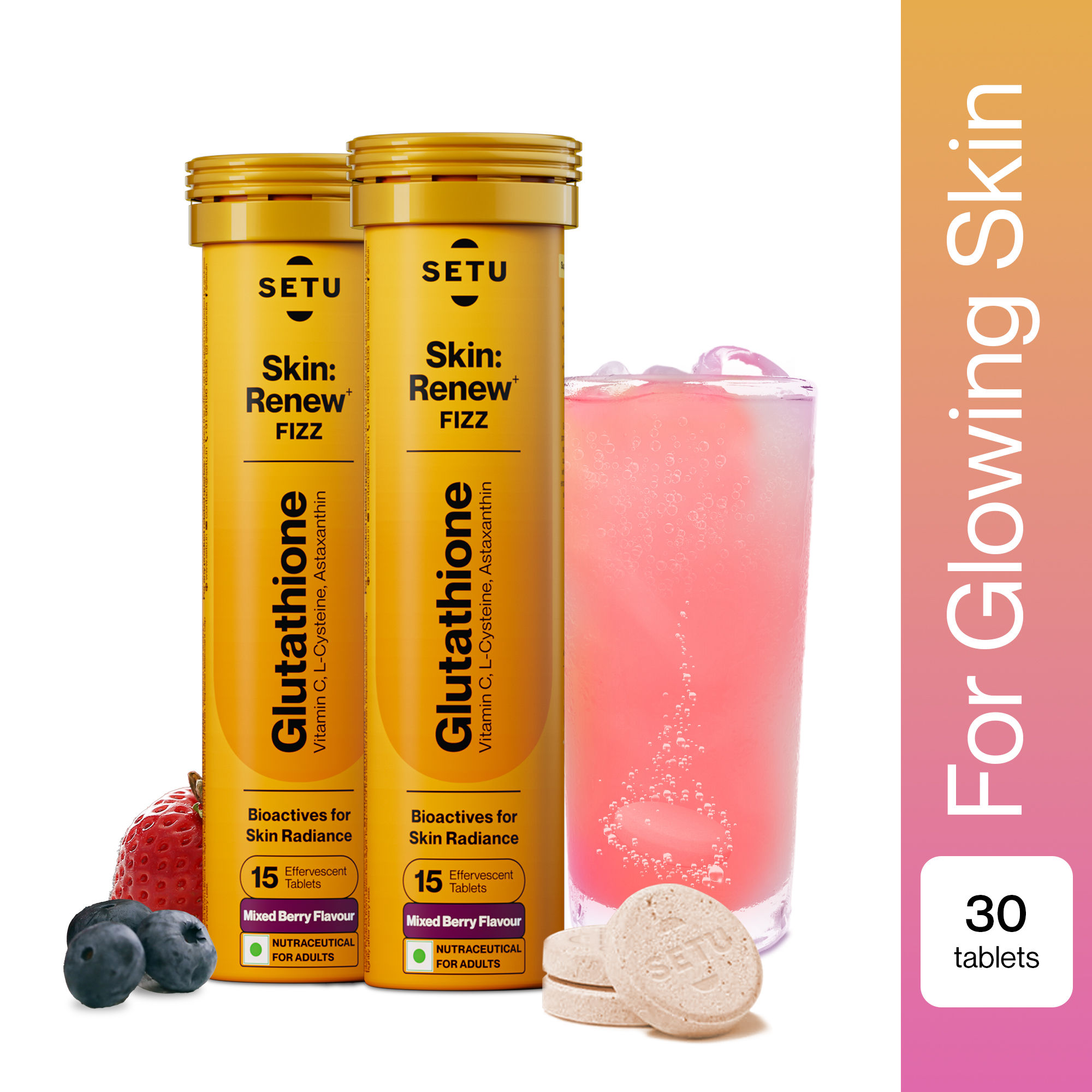 Buy Setu Skin Renew L-Glutathione Tablets with Vitamin C for Glowing ...