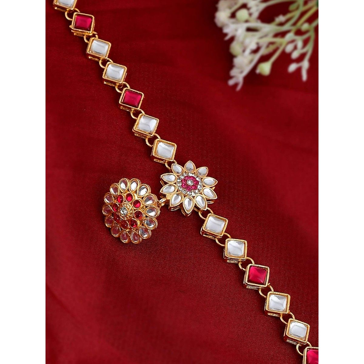 Buy Silvermerc Designs Rajwadi Traditional Mehri Borla Head Jewelry Online