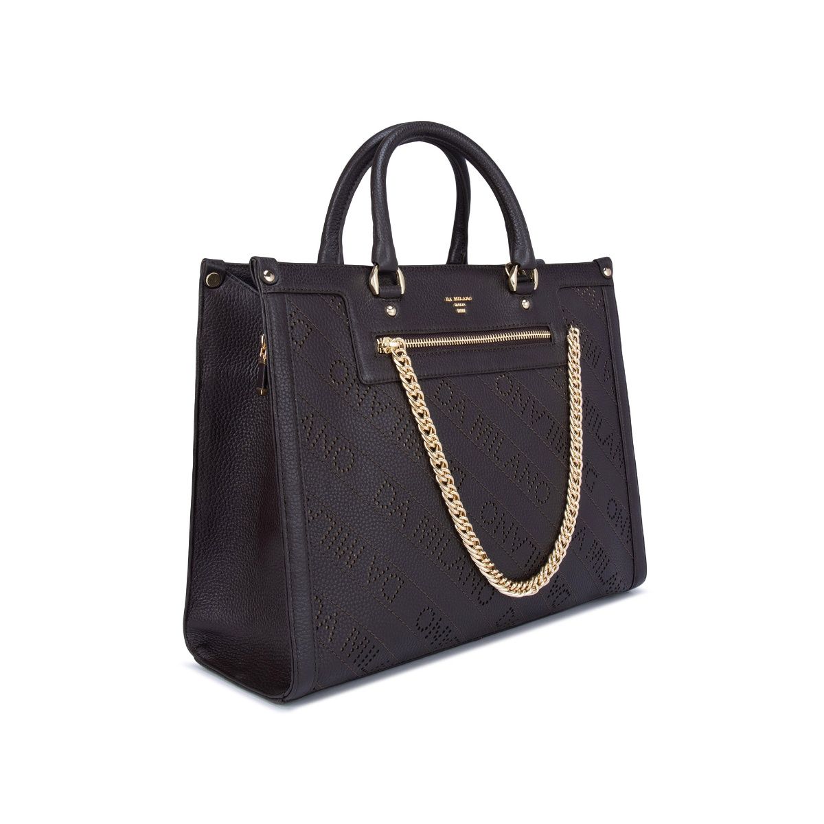 Buy Da Milano Leather Brown Satchel Bag Online