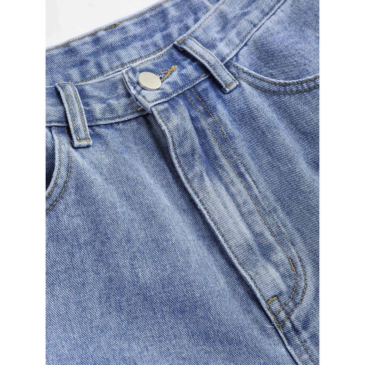 Buy Cider Solid Ripped Wide Leg Jeans Online