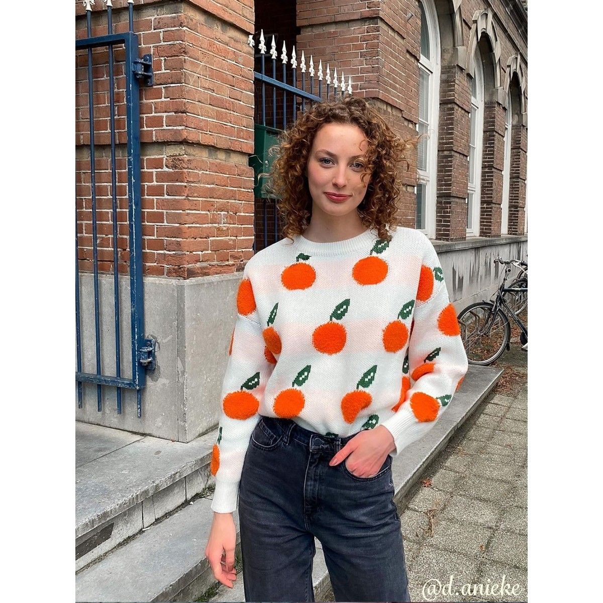 Buy Cider Orange Pattern Sweater Online