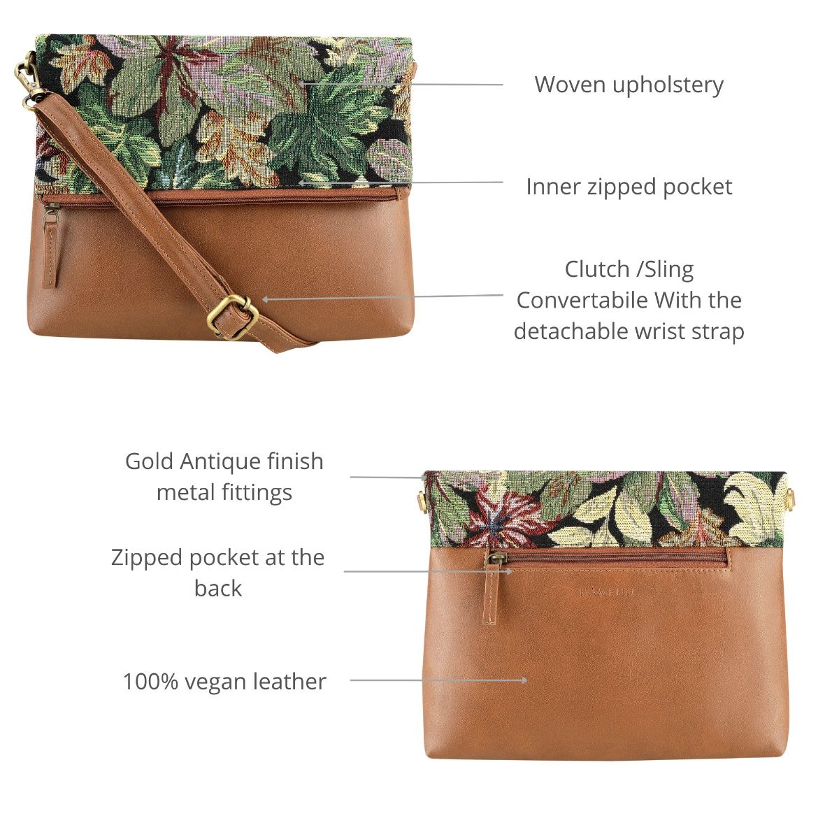 Buy HAMELIN Fold Over Sling Bag - Floret (M) Online