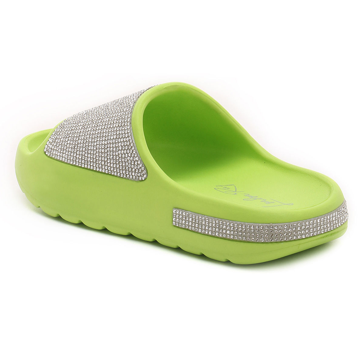 London Rag Embellished Green Sliders: Buy London Rag Embellished Green ...