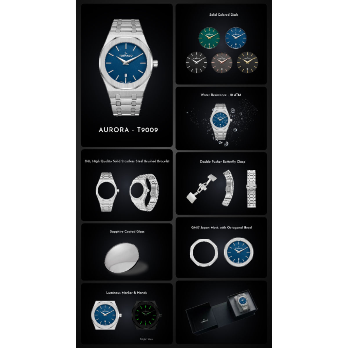 Buy Tornado Analog Blue Watch (T9009-SBSN) (M) Online