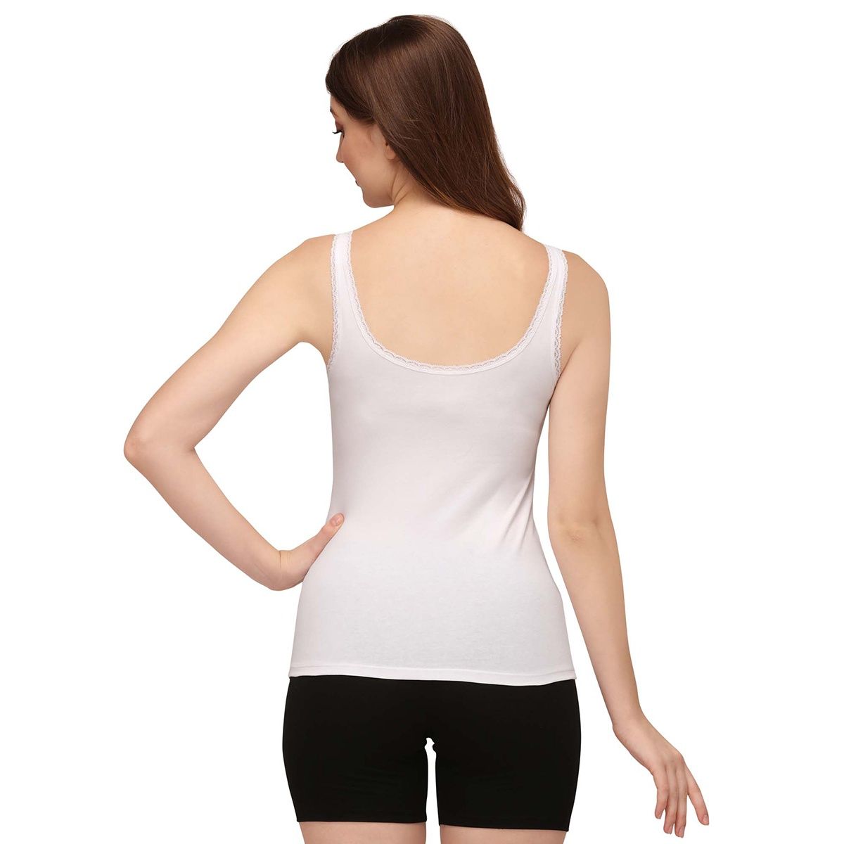 SOIE Women's Cotton Spandex Camisole-white: Buy SOIE Women's Cotton ...