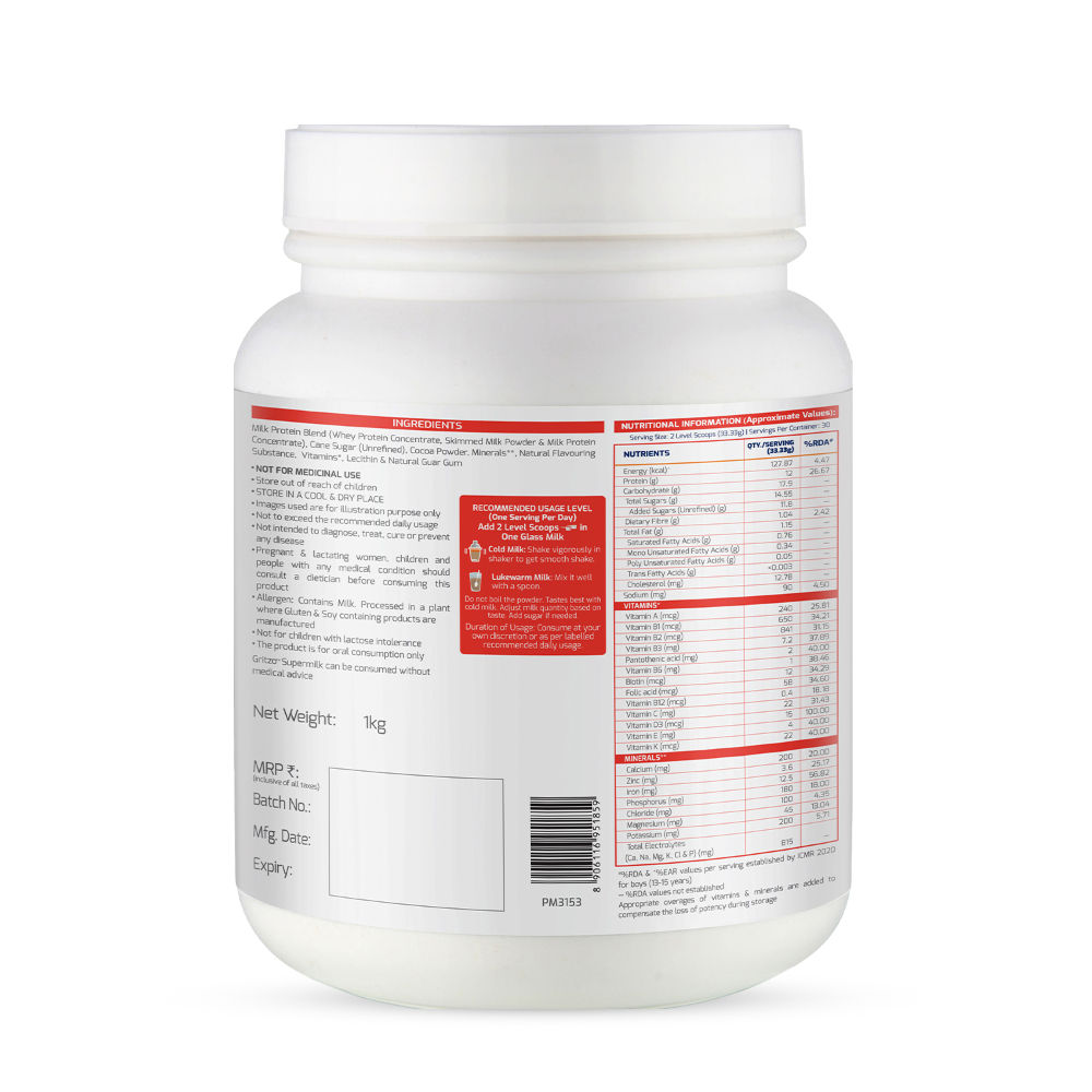 Buy Gritzo Super Milk 13+y: Teen Athletes Nutrition Drink - Natural ...