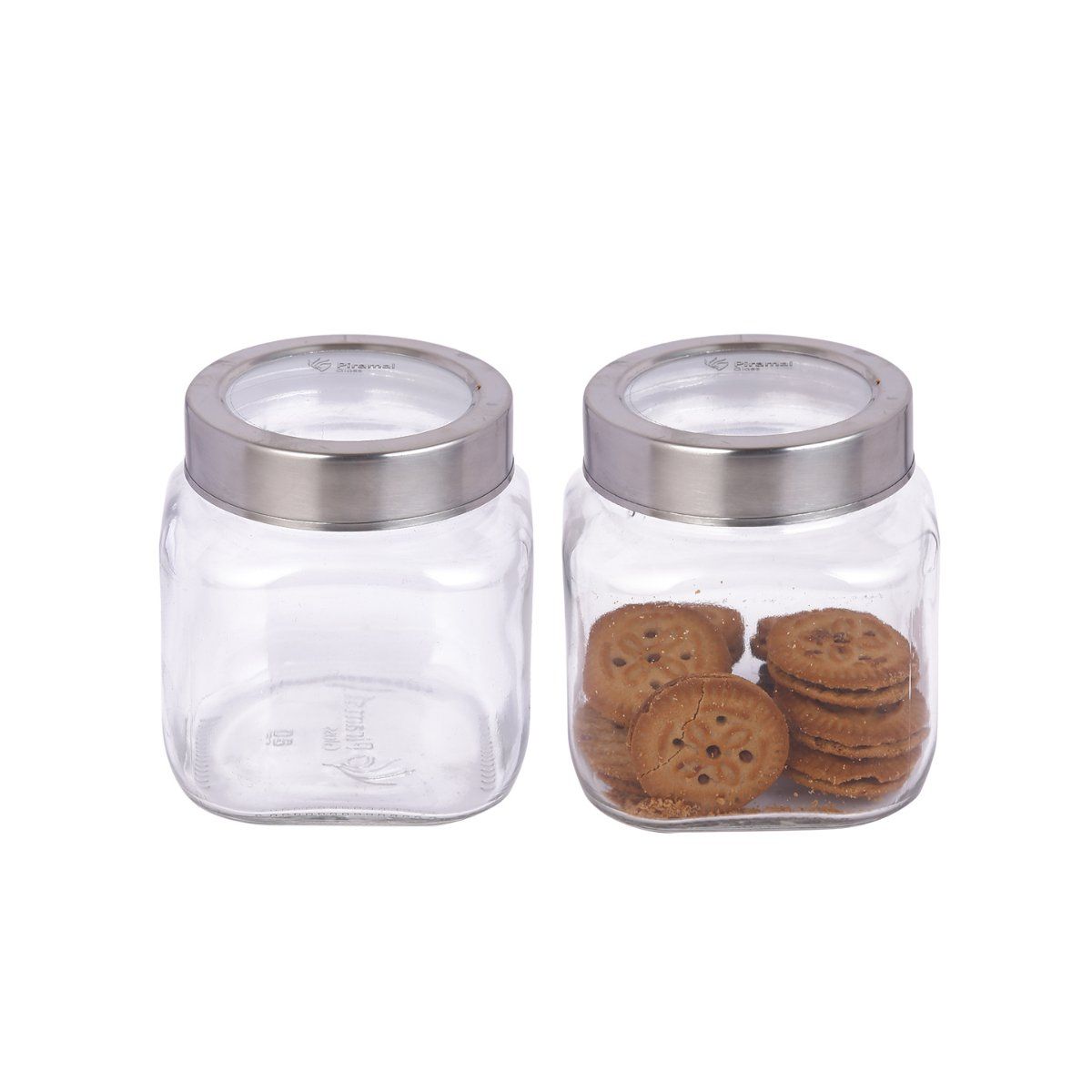 Buy Storehaus Square Glass Jar-500 ml - Kitchen Storage Set of 2 Online