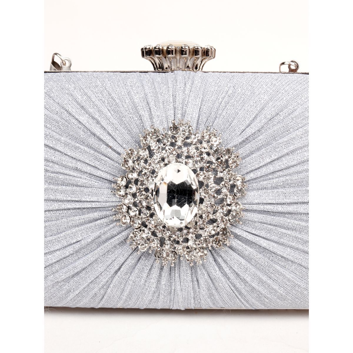 Buy Odette silver Embellished Clutches Online
