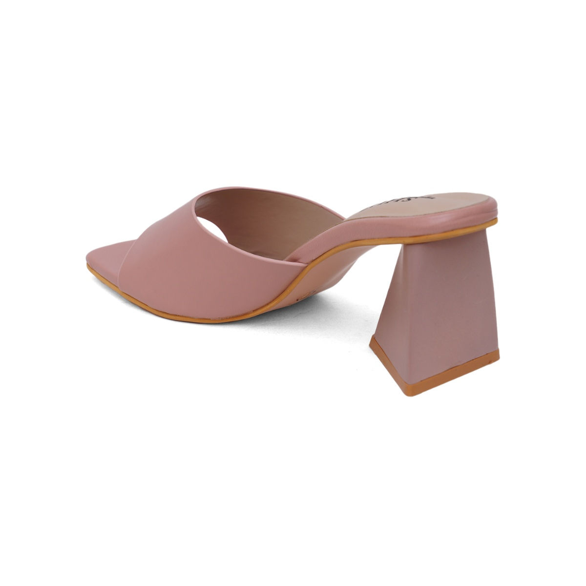 Buy SHUZ TOUCH Solid Peach Pyramid Heels Floaters Online